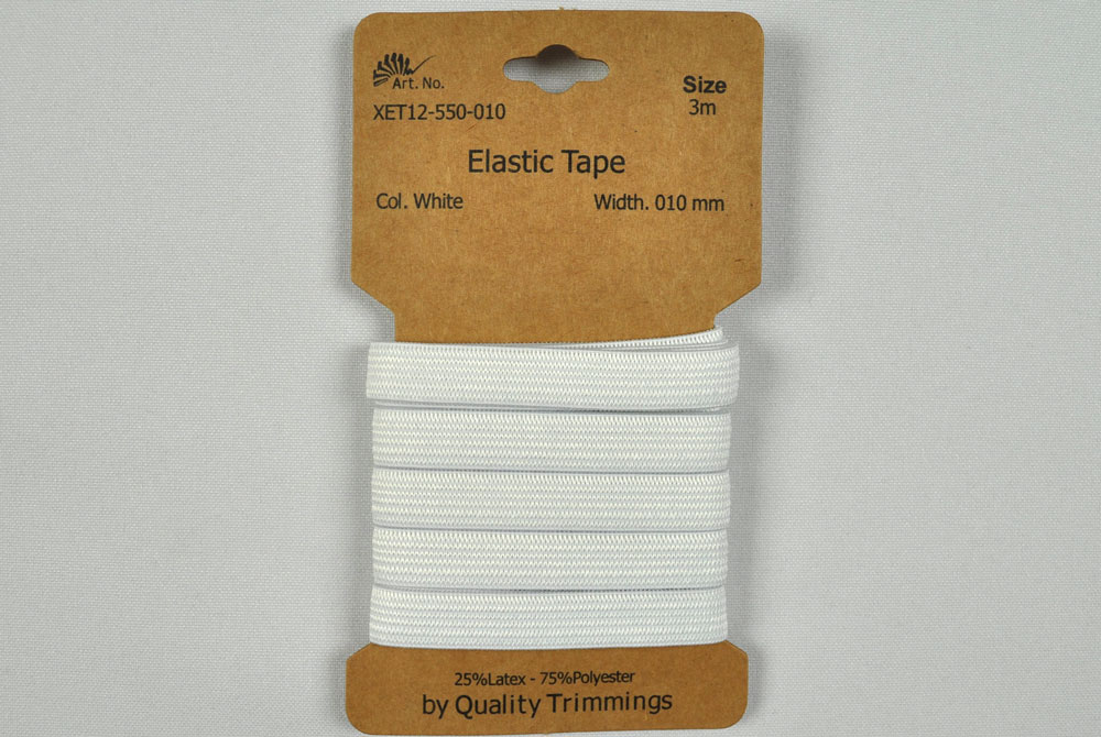 Elastik-Band - 3 m - Uni Weiß | preiswerte Stoffe